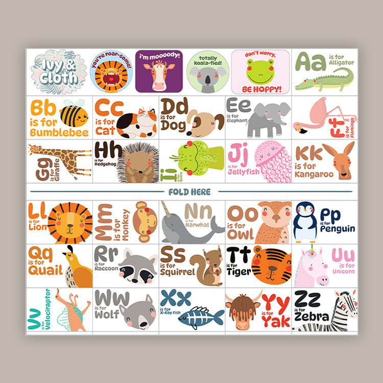Animal Alphabet (Sticker Sheet) – Gentle Nursery Shop