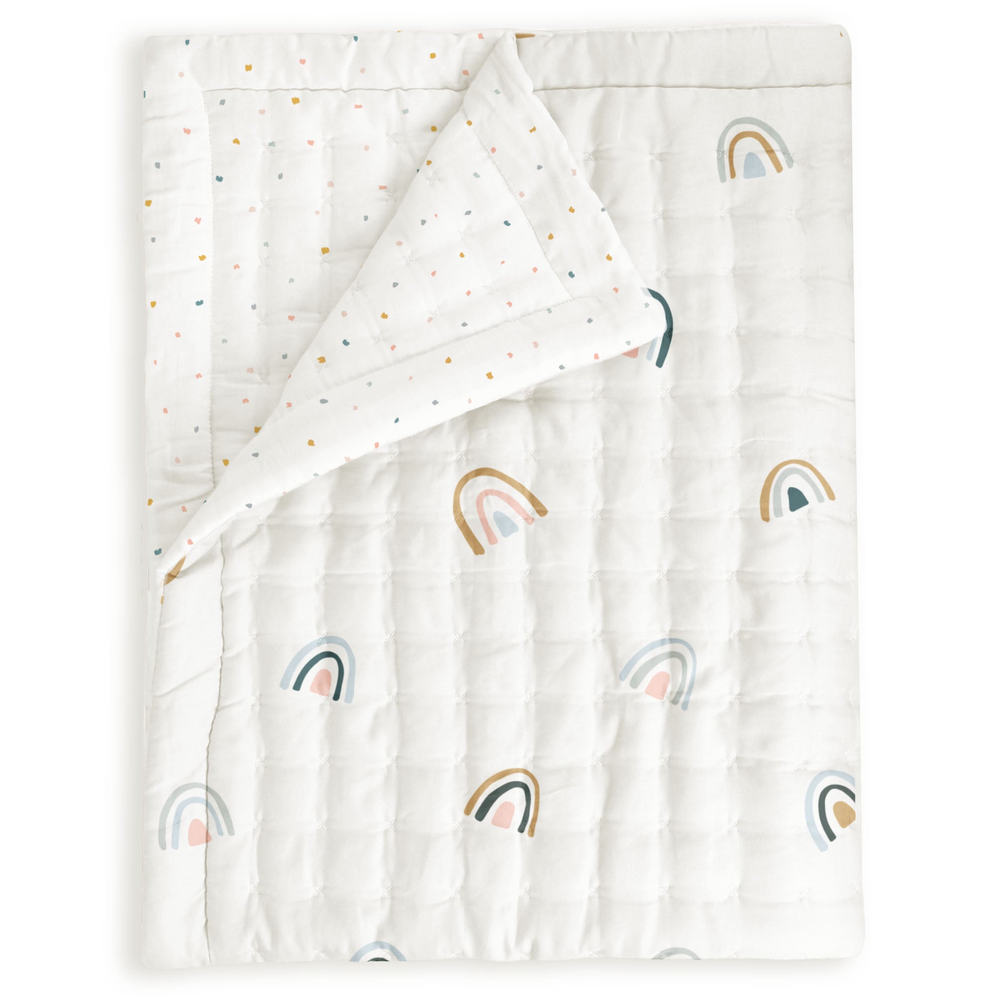 Organic Kids Quilt - Dotty & Rainbow – Gentle Nursery Shop