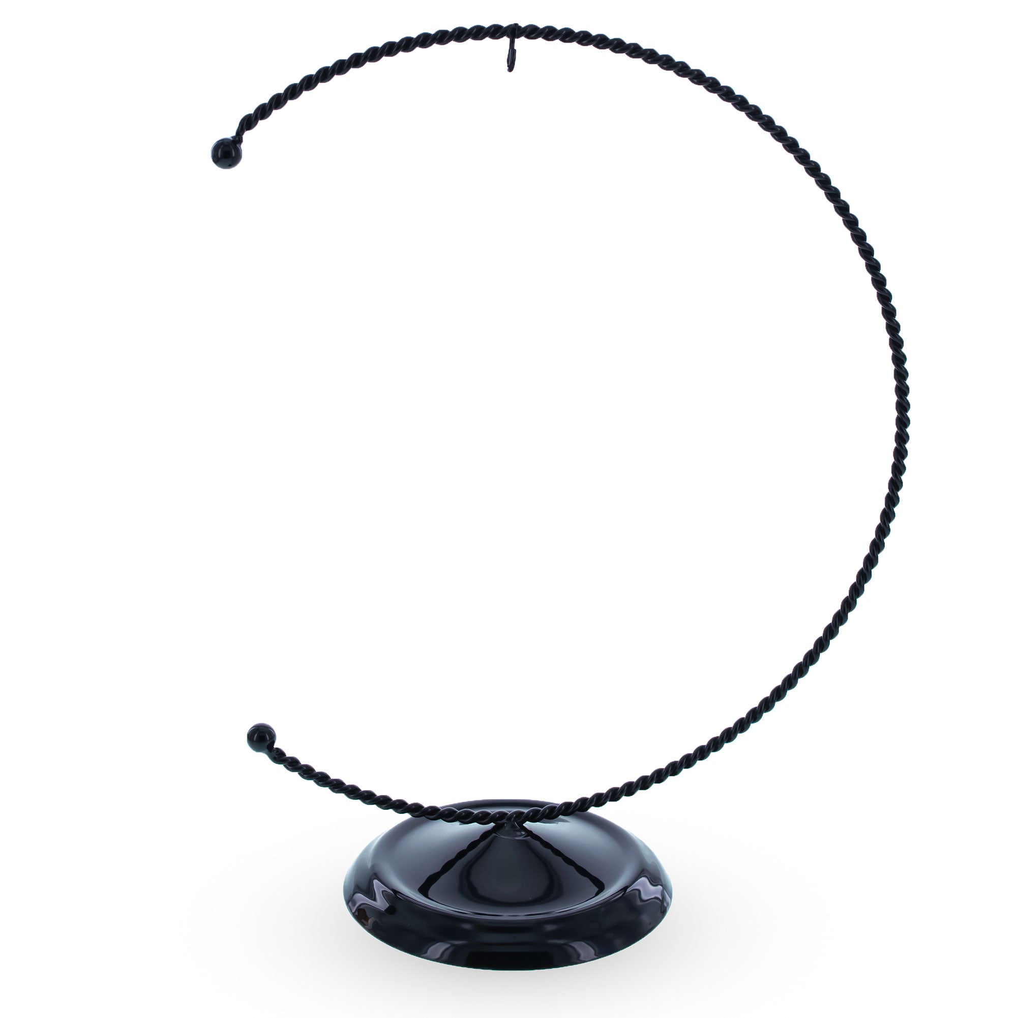 Crescent Moon Twisted Black Painted Metal Ornament Display Stand 9 Inc ...