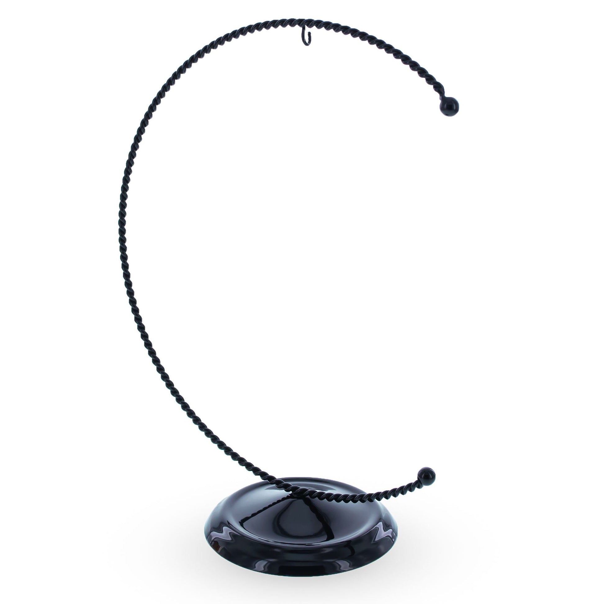 Crescent Moon Twisted Black Painted Metal Ornament Display Stand 9 Inc ...