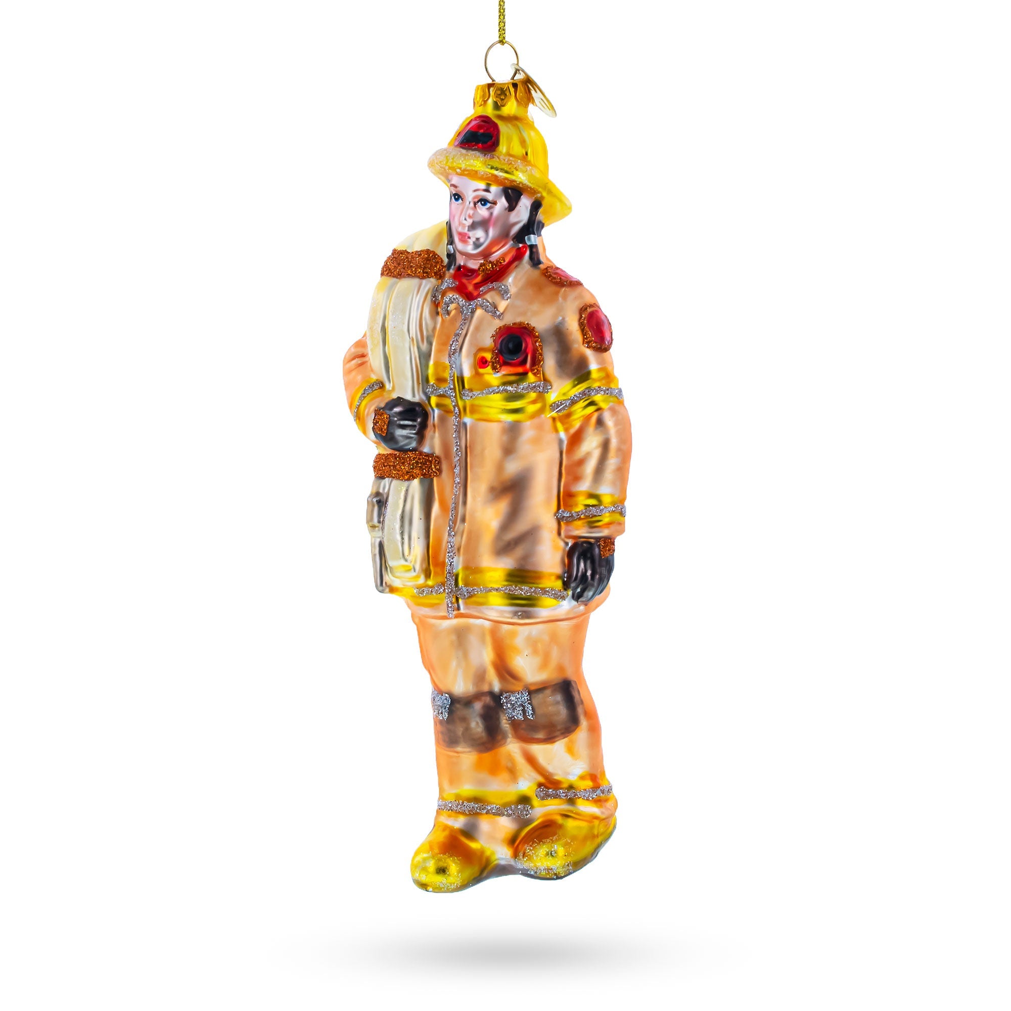Heroic Fireman with Hose Glass Christmas Ornament – Gentle Nursery Shop