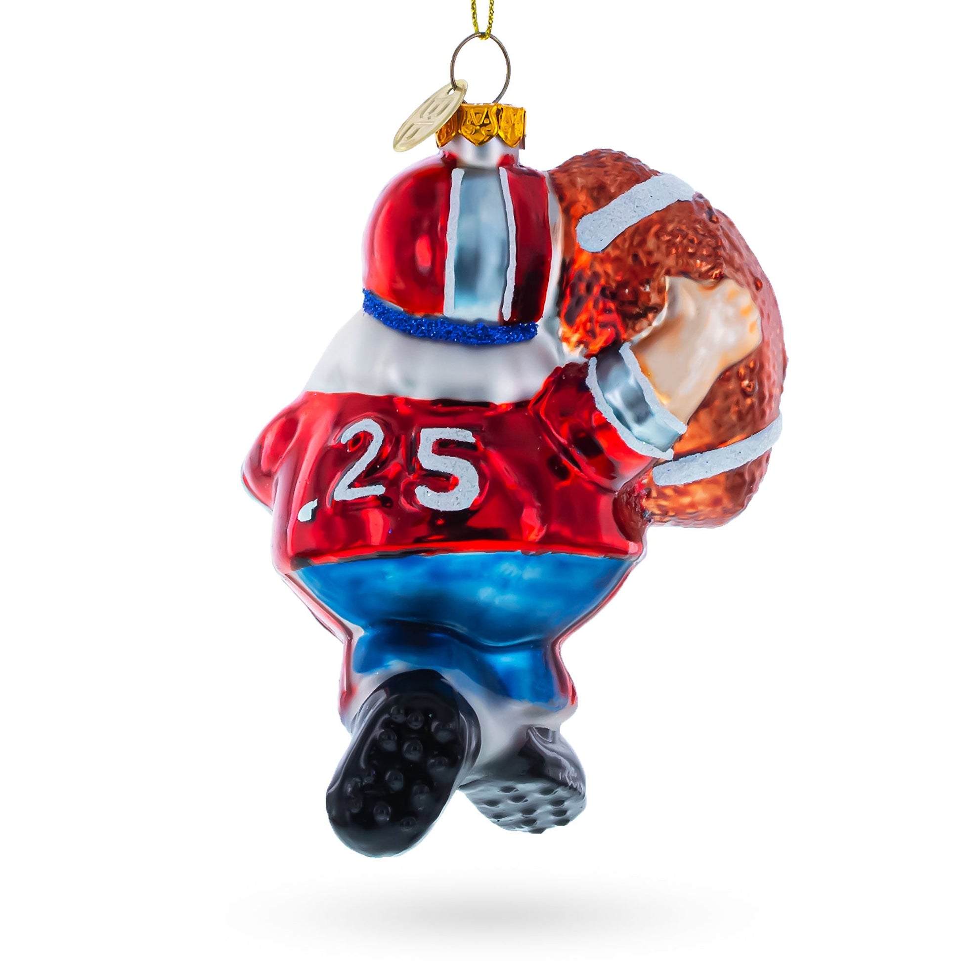 Santa the Football Player Glass Christmas Ornament – Gentle Nursery Shop
