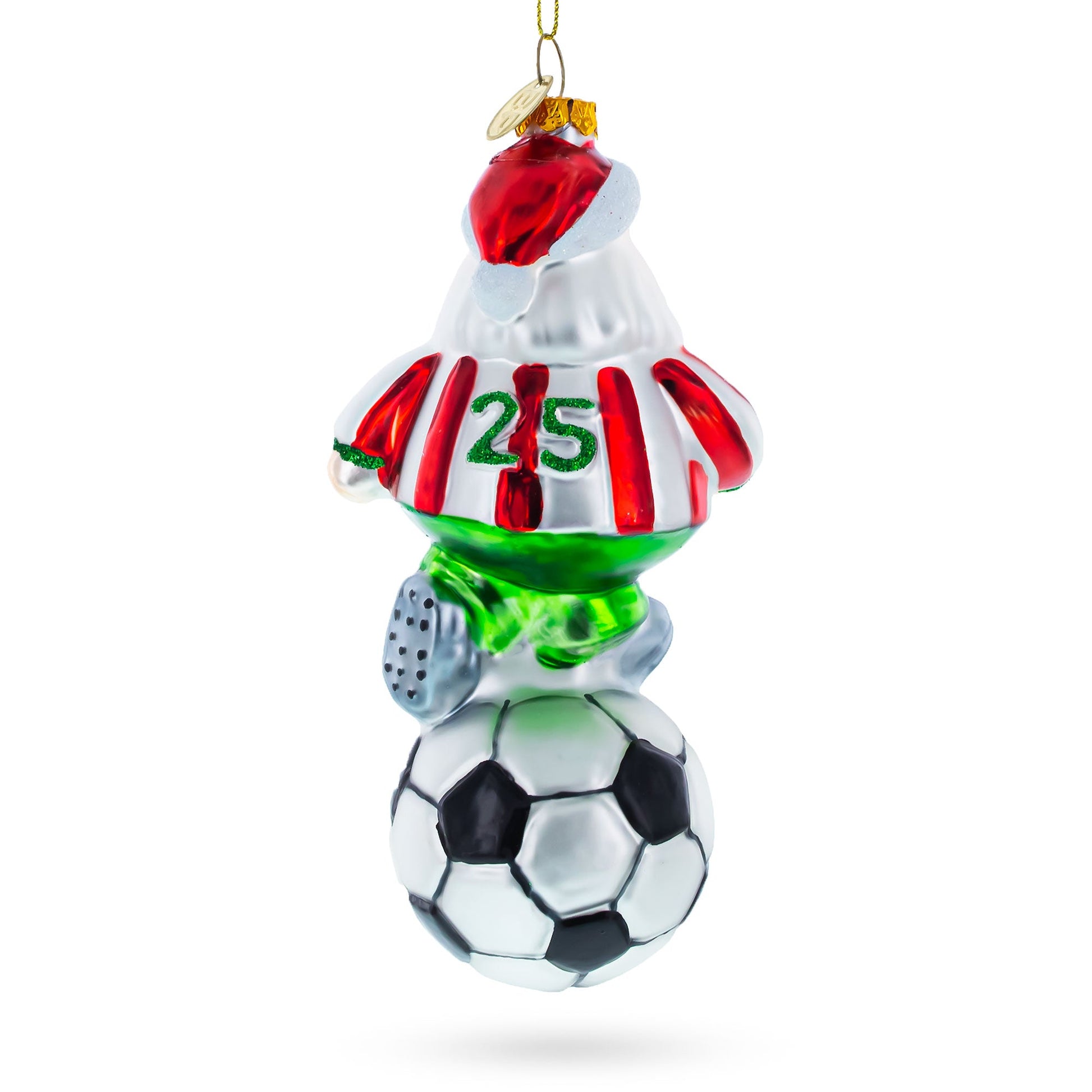 Santa the Soccer Player Glass Christmas Ornament – Gentle Nursery Shop