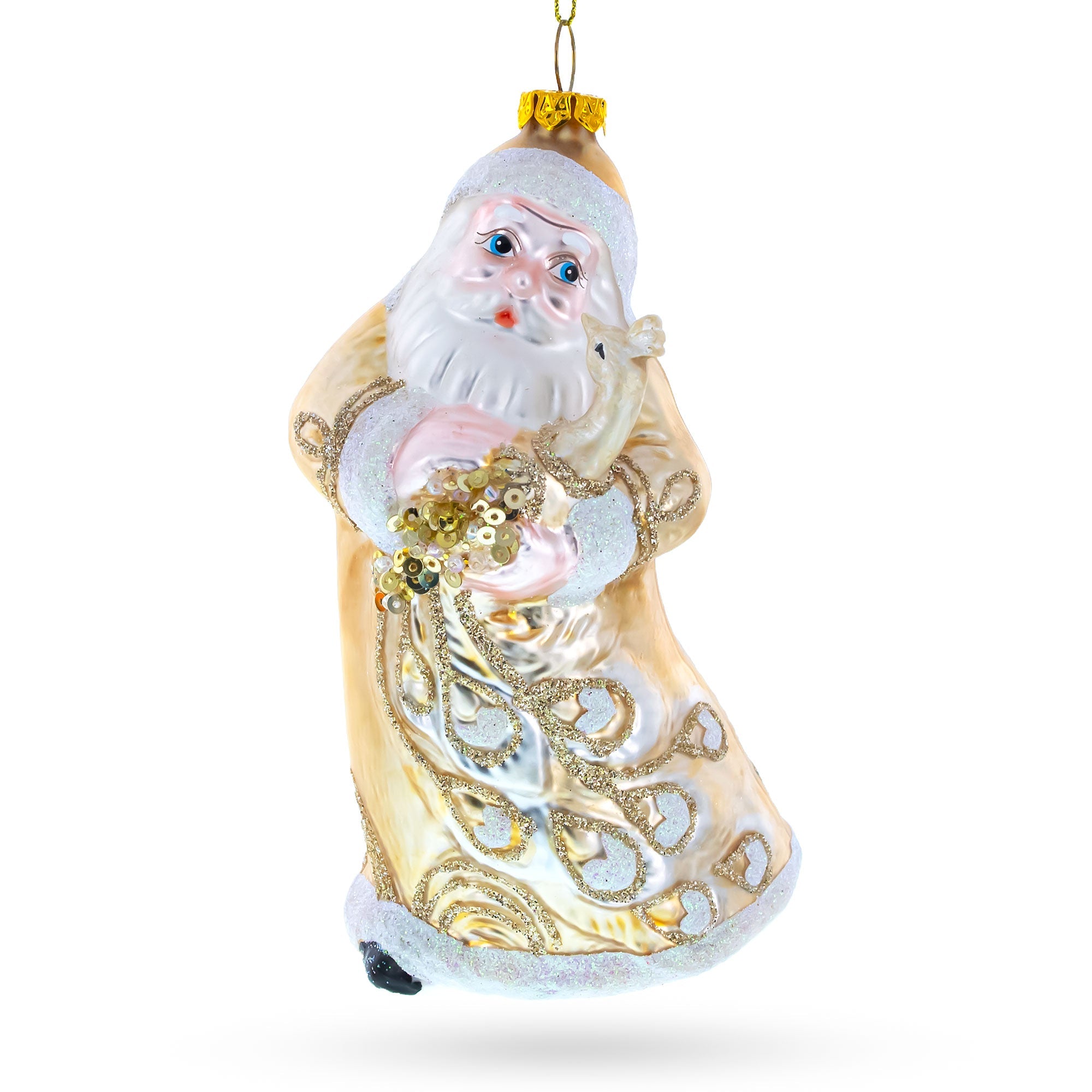 Santa in Golden Coat Glass Christmas Ornament – Gentle Nursery Shop