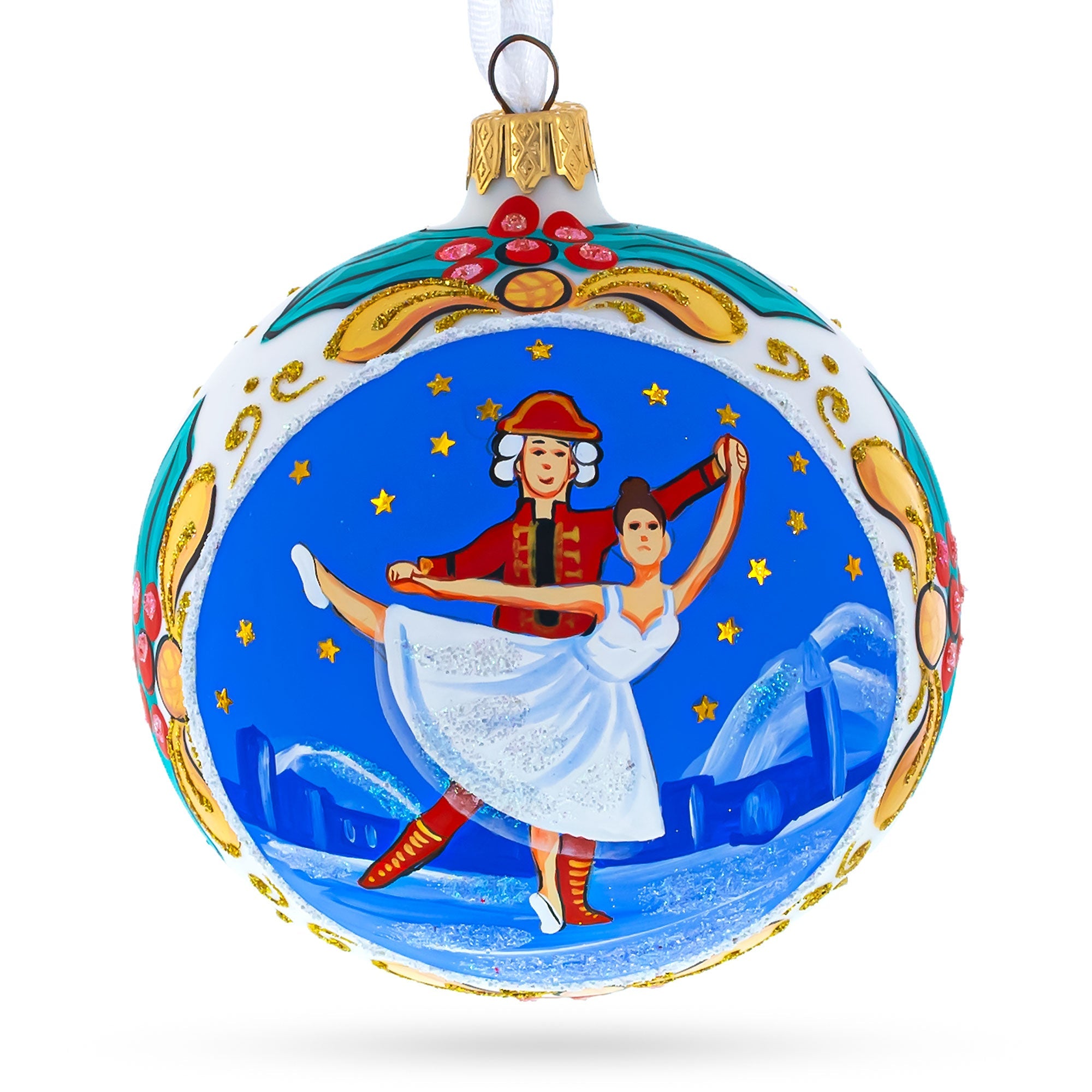 Ballet Dancers Glass Ball Christmas Ornament 4 Inches – Gentle Nursery Shop
