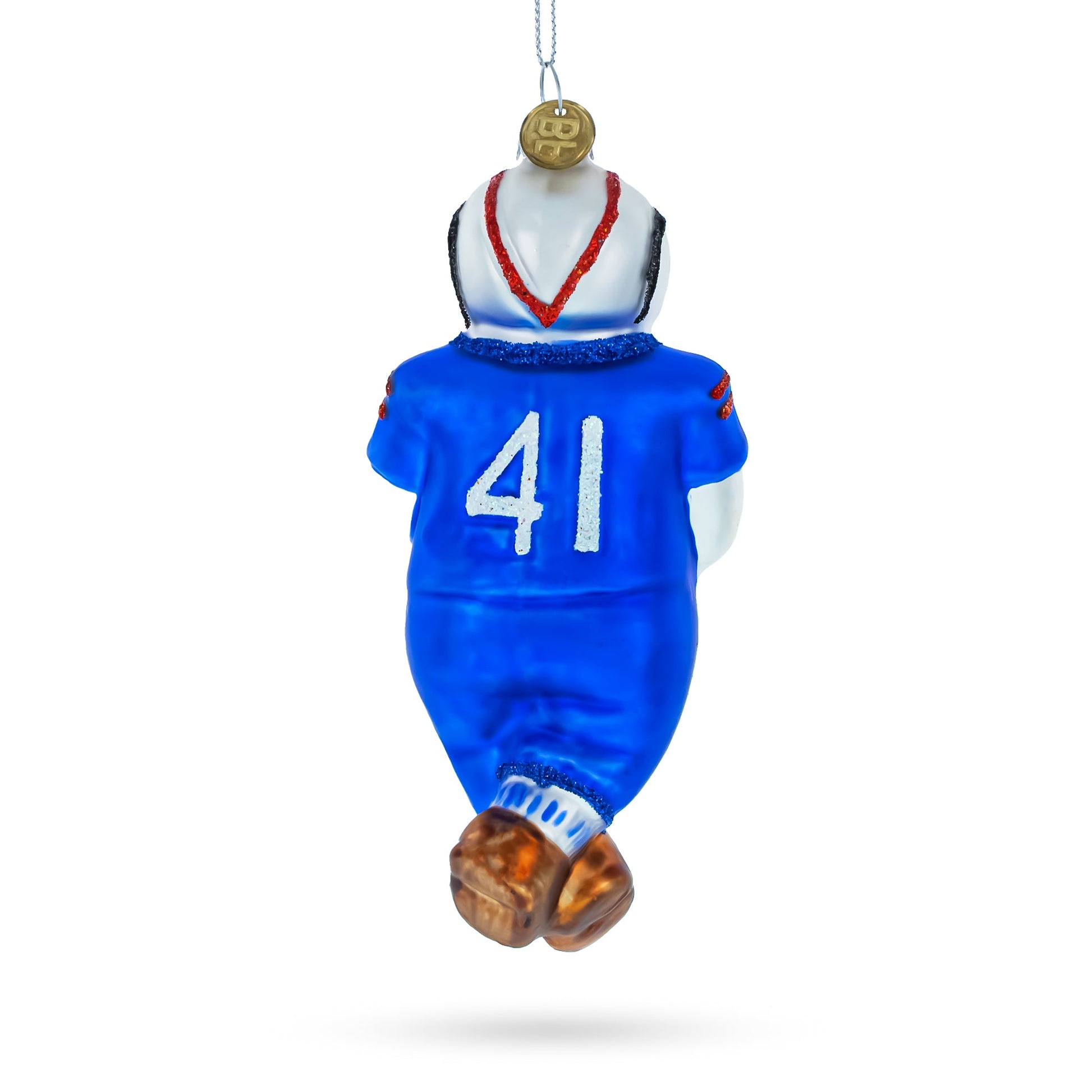 Snowman Football Player Glass Christmas Ornament – Gentle Nursery Shop